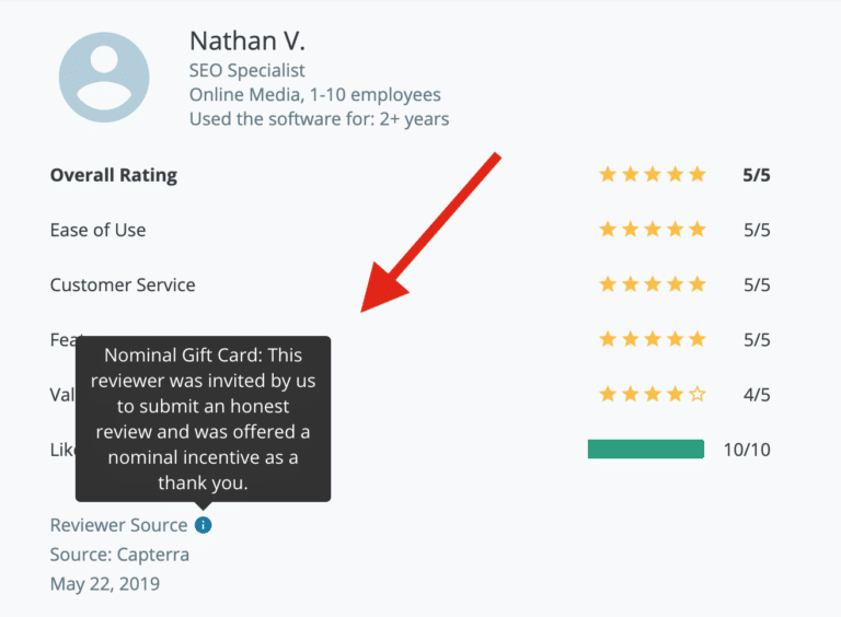 Can you offer review incentives for positive reviews?